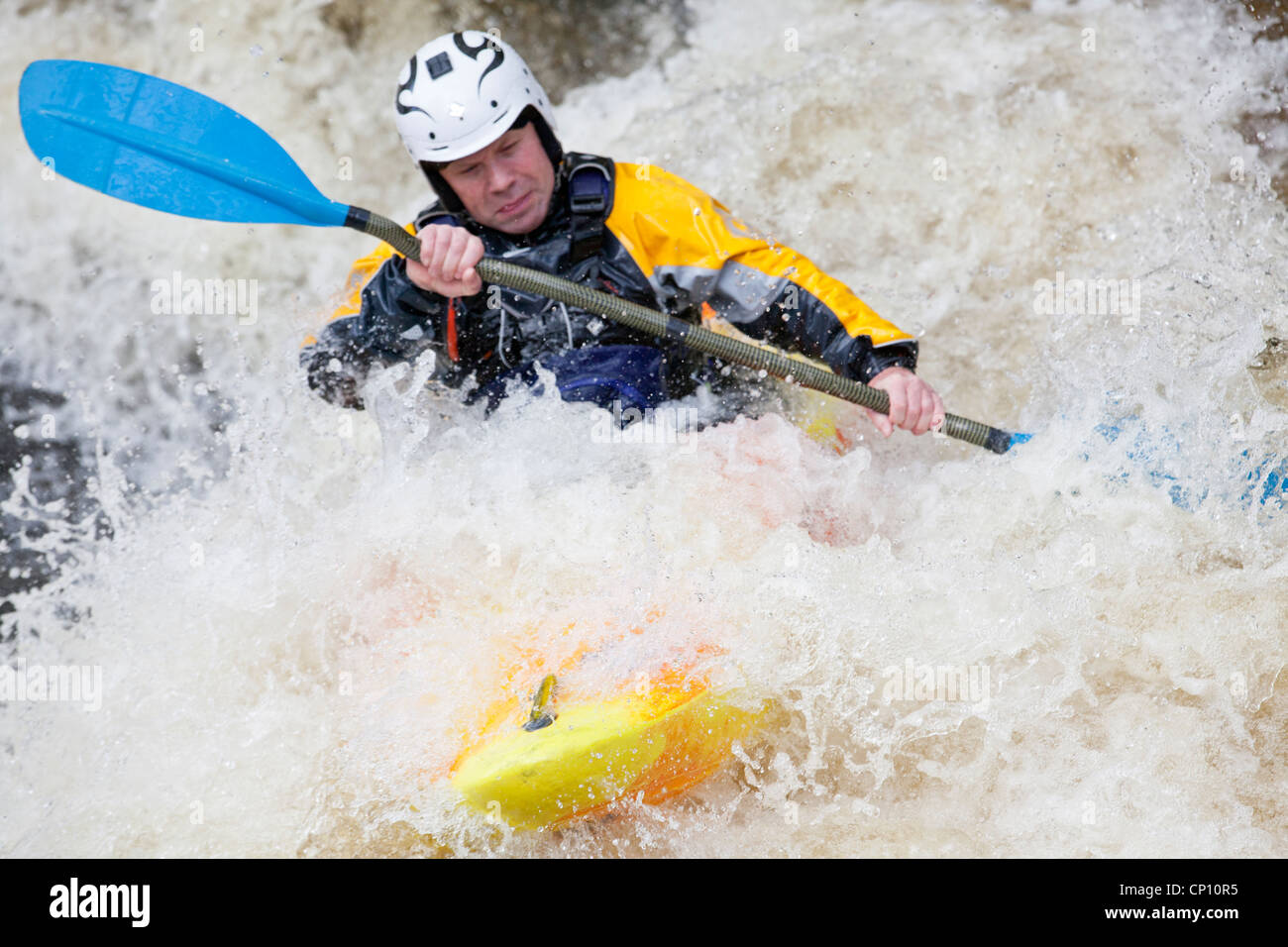 wild white water kayaking in bala north wales, snowdonia, canolfan on ...