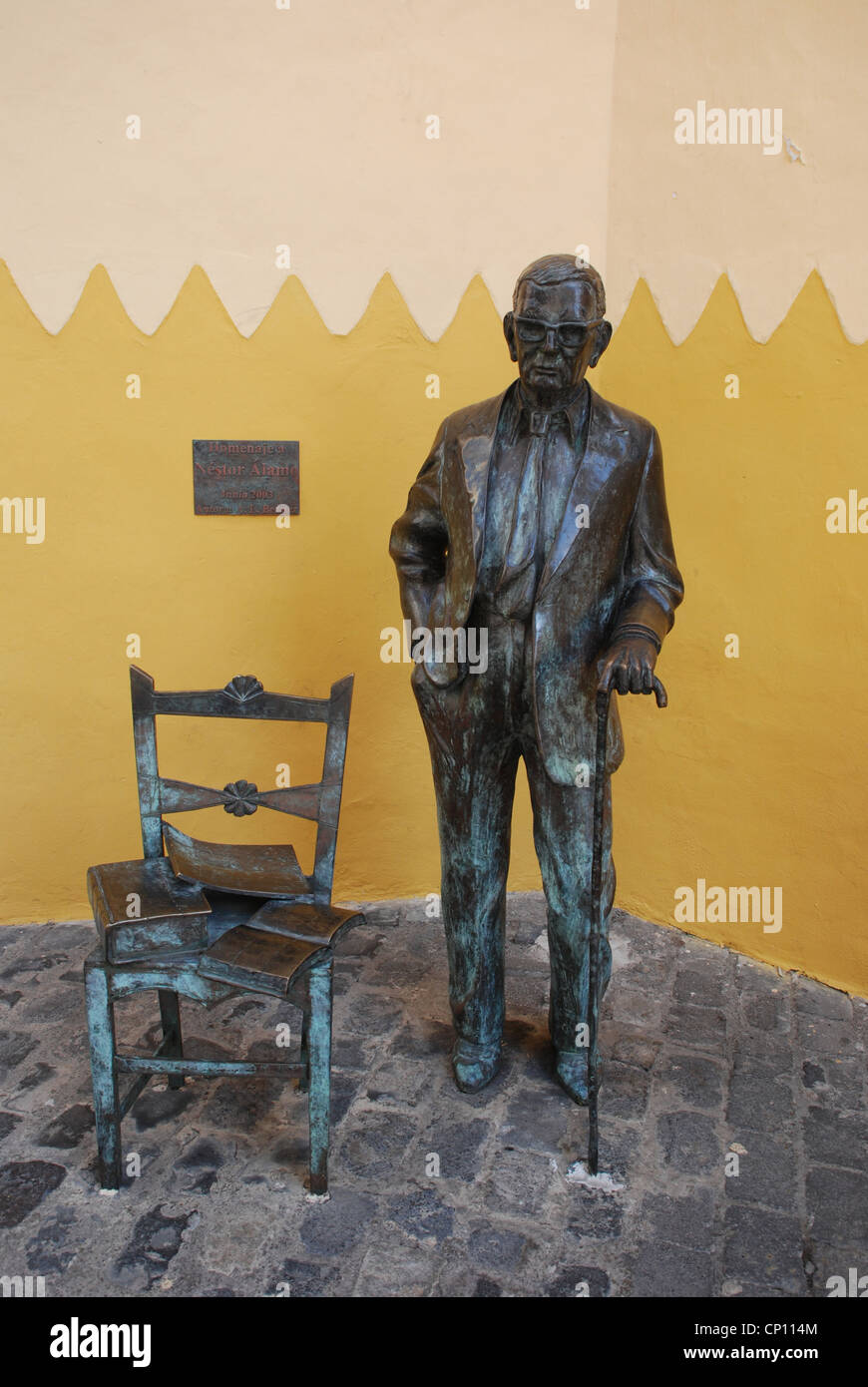 Statue of Nestor Alamo Spanish composer, lawyer and writer outside ...