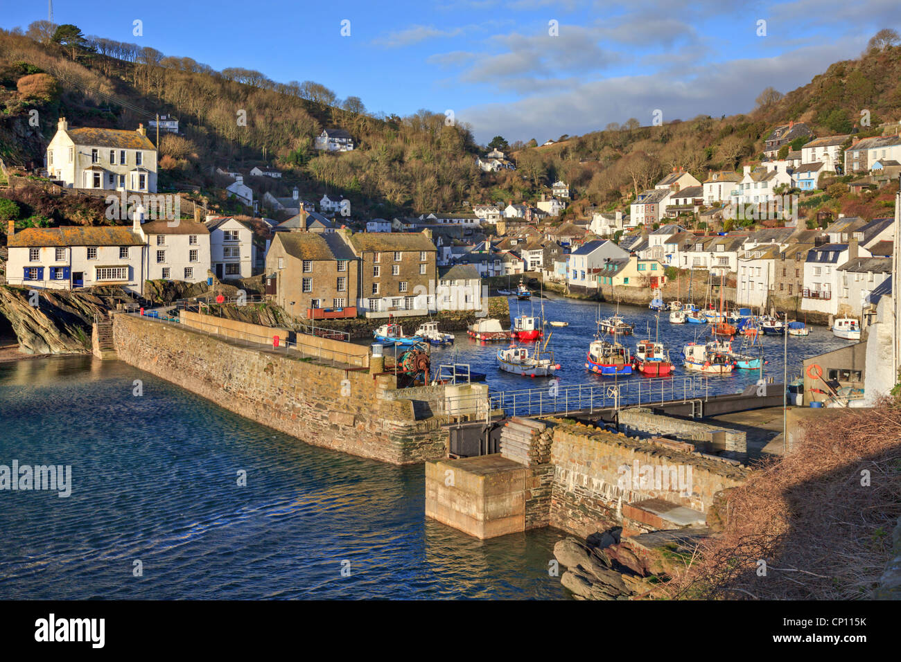 Polperro Harbour in Cornwall Stock Photo - Alamy