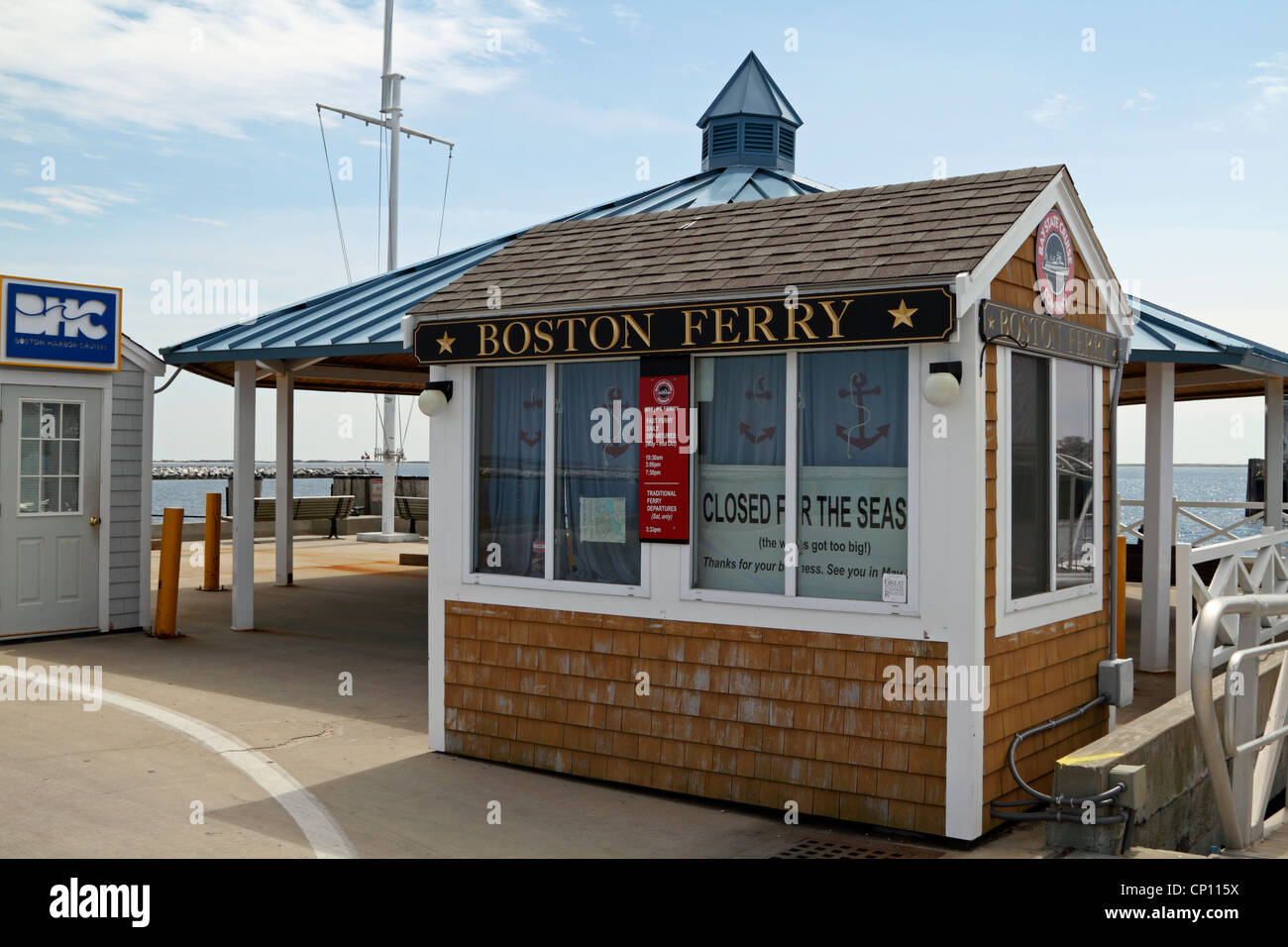The Boston Ferry ticket booth closed for the season in Provincetown ...