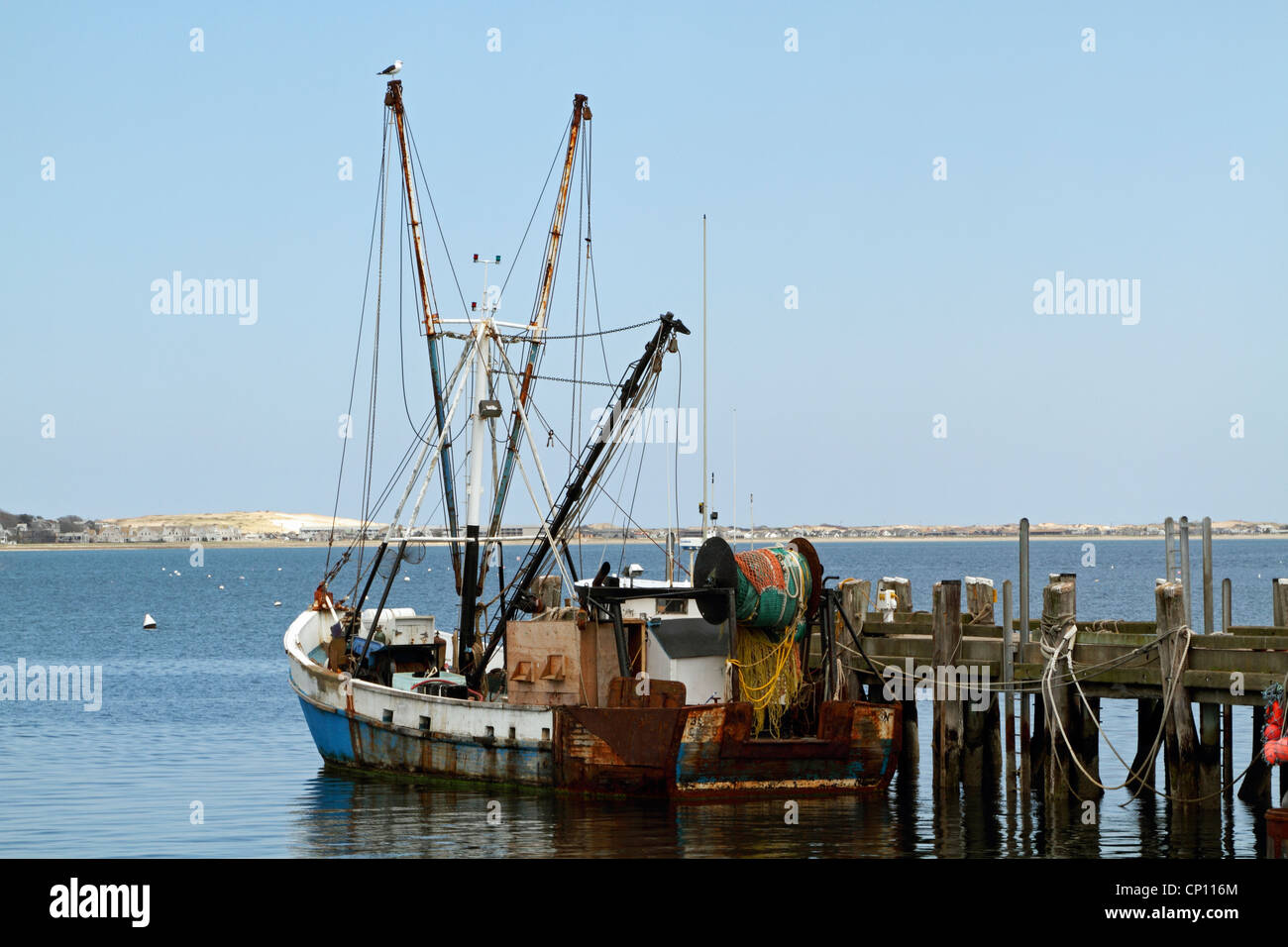Commercial fishing trawler docked in Provincetown, Cape Cod ...