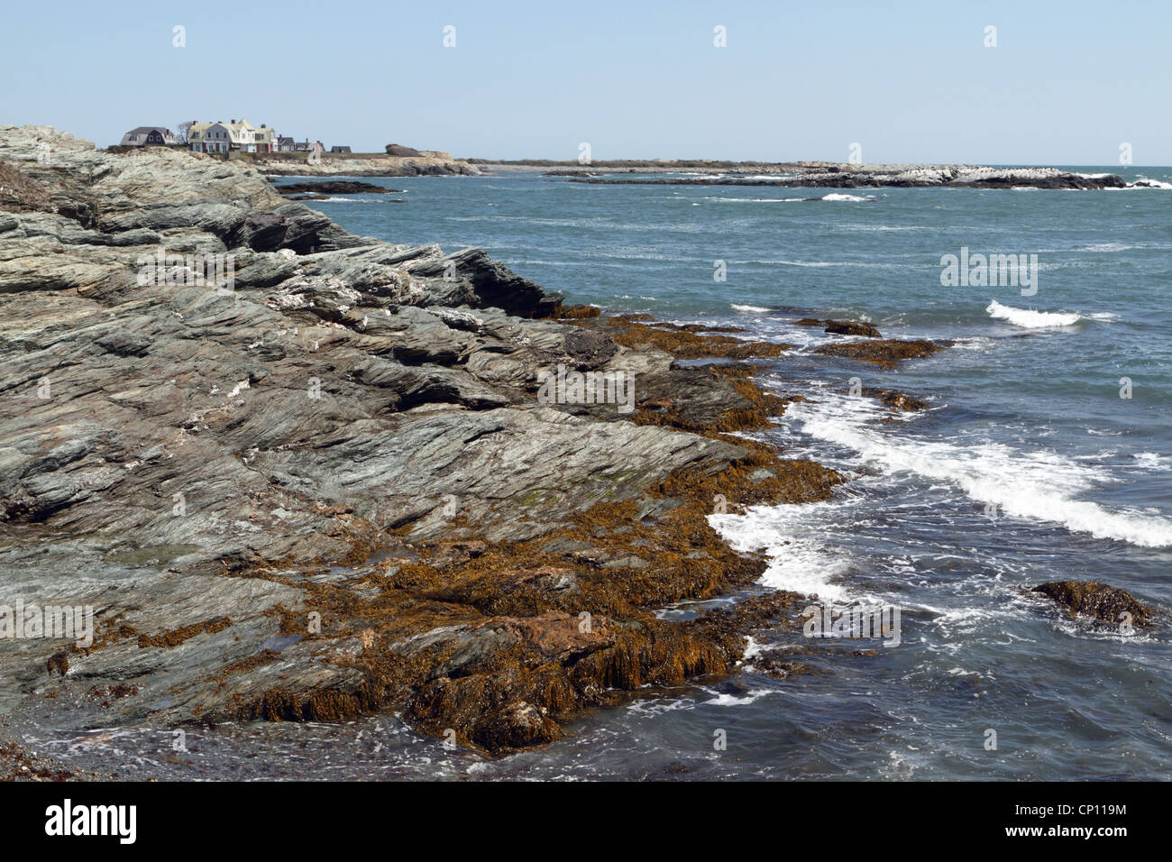 The Newport Rhode Island, USA coastline along Ocean Drive Stock Photo ...