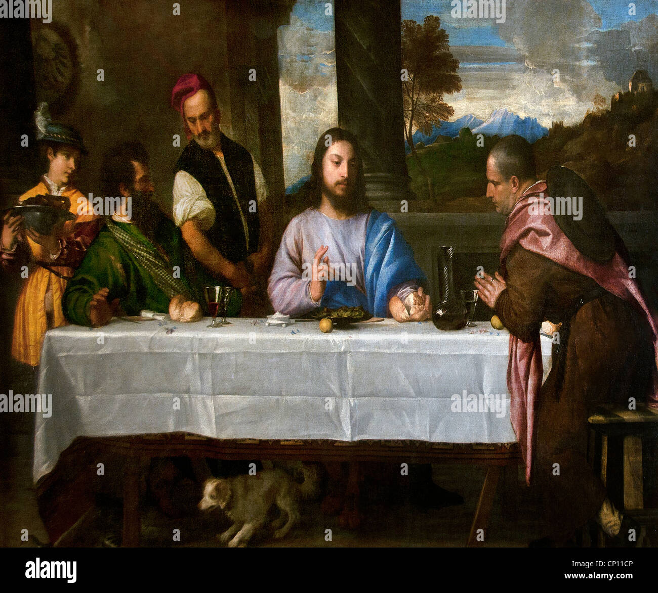 Supper at Emmaus 1530 by TIZIANO VECELLIO - Titien 1488-1576 Italy ...