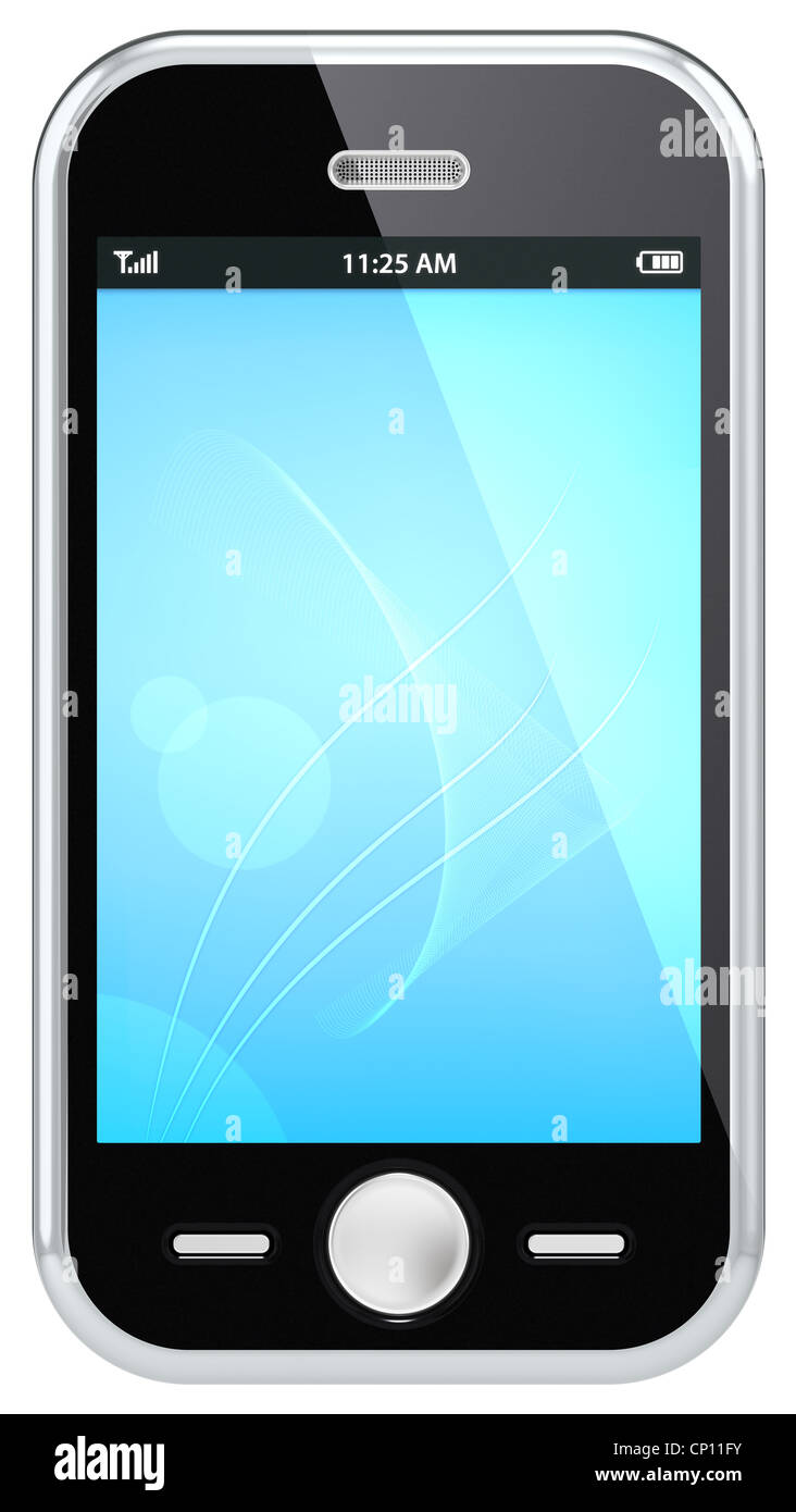 Black Smartphone, isolated on white. Blue Screen Stock Photo - Alamy
