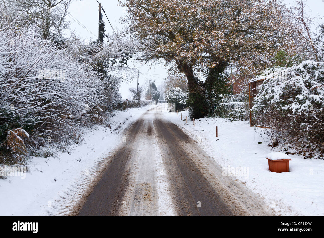 Early snowfall at the beginning of December in a small "North Norfolk ...