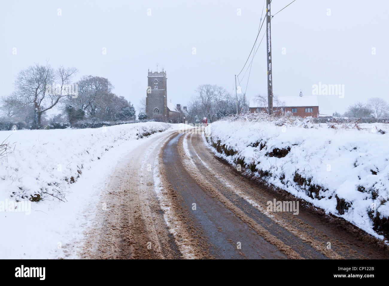 Early snowfall at the beginning of December in a small "North Norfolk ...