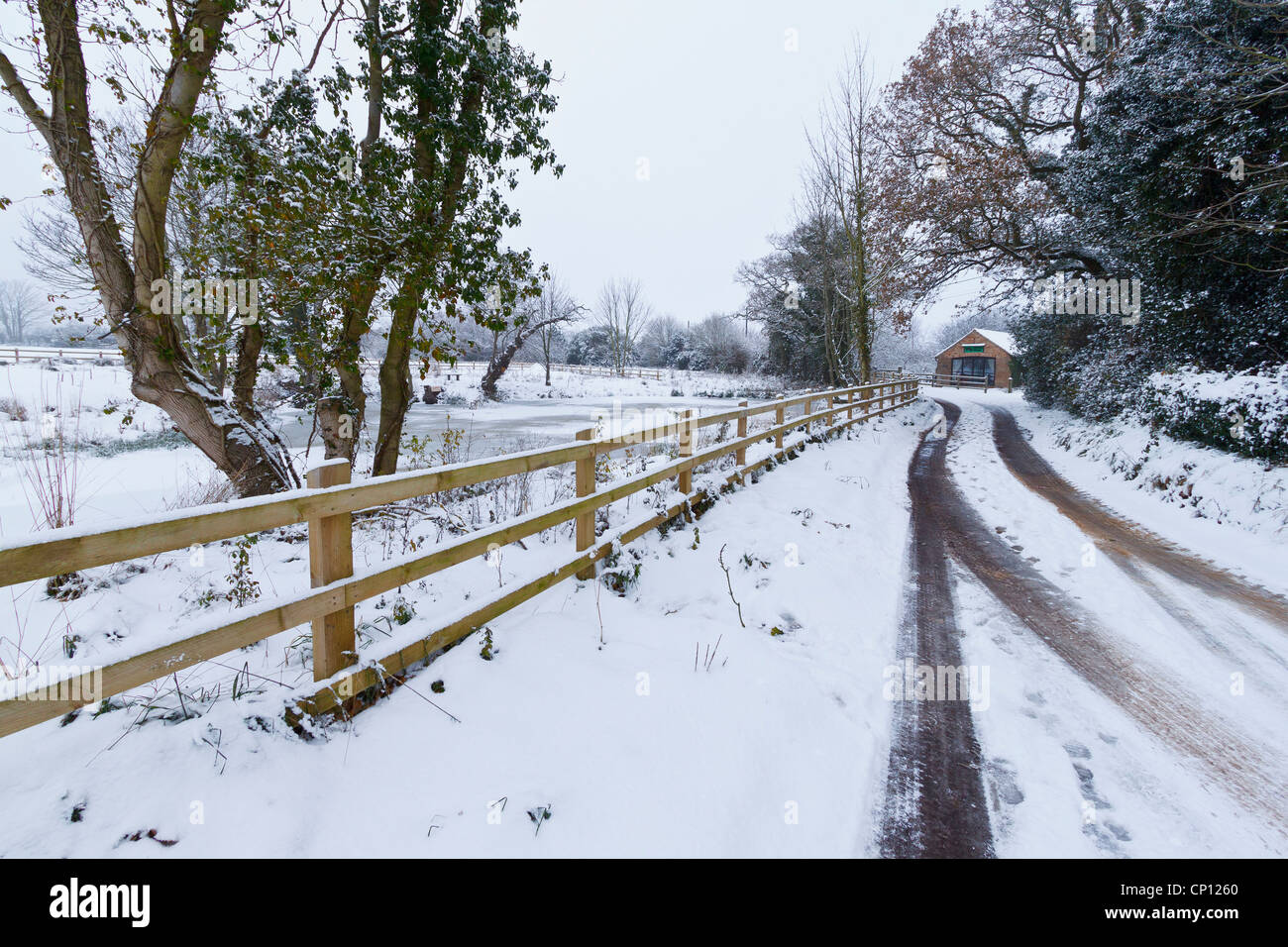 Early snowfall at the beginning of December in a small "North Norfolk ...