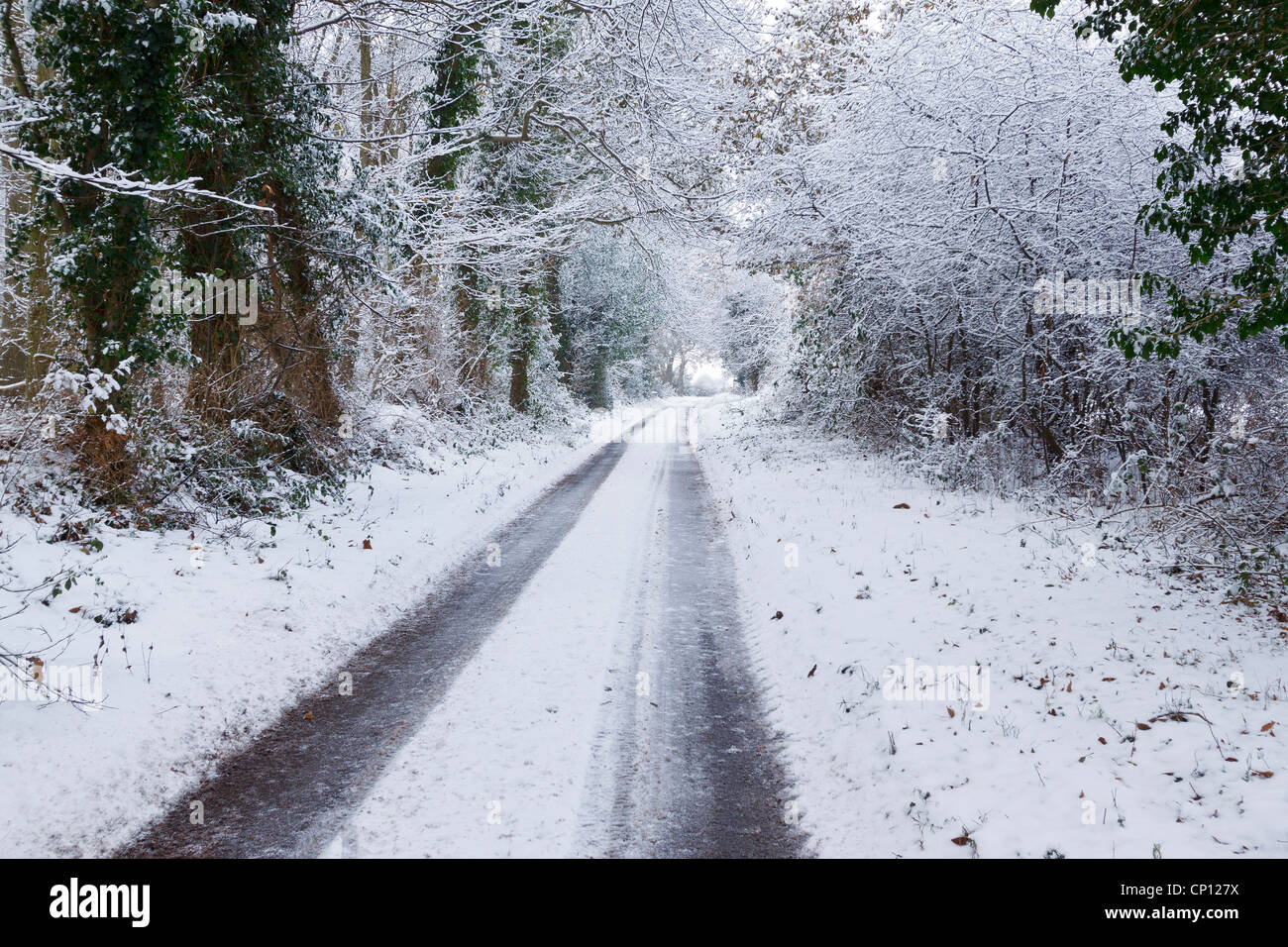Early snowfall at the beginning of December in a small "North Norfolk ...