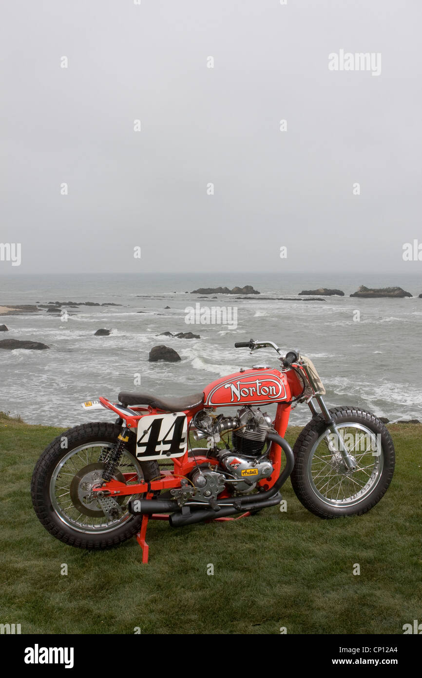 Vintage Flat track Norton race bike built by Ron wood Stock Photo - Alamy