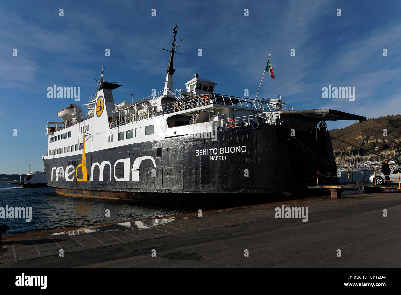 Car ferry boat Medmar, Ischia-Pozzuoli, ithe harbour of Pozzuoli ...