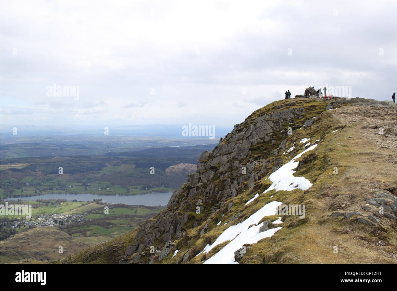 The Old Man of Coniston with Coniston Water below, Cumbria, Lake ...