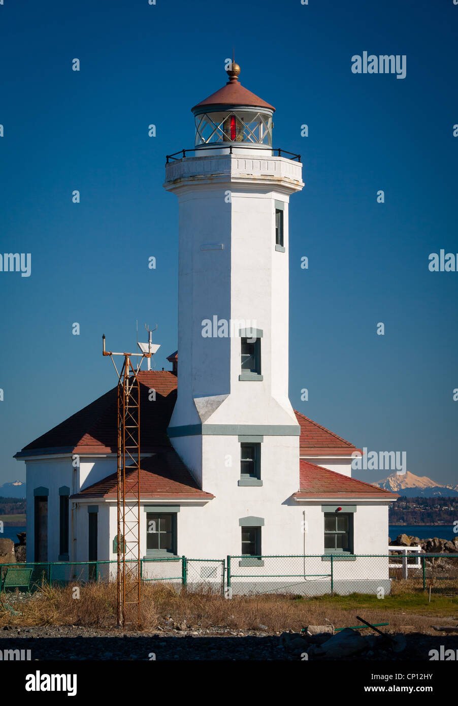 The Point Wilson Lighthouse, located in Fort Worden State Park near ...
