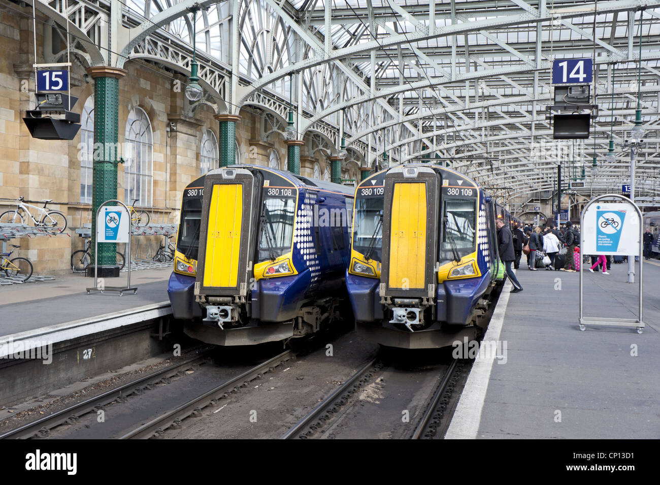 New Scotrail Class 380 EMU in Glasgow Central Station at platforms 14 ...