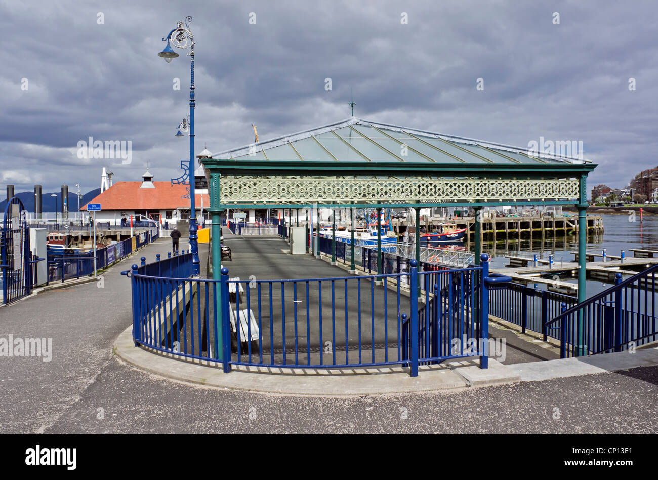 Rothesay Caledonian Macbrayne pier area on the island of Bute in ...