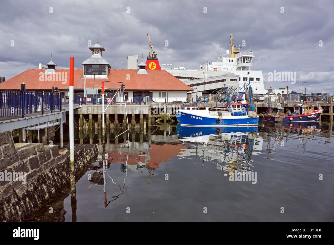 Rothesay Caledonian Macbrayne pier area on the island of Bute in ...