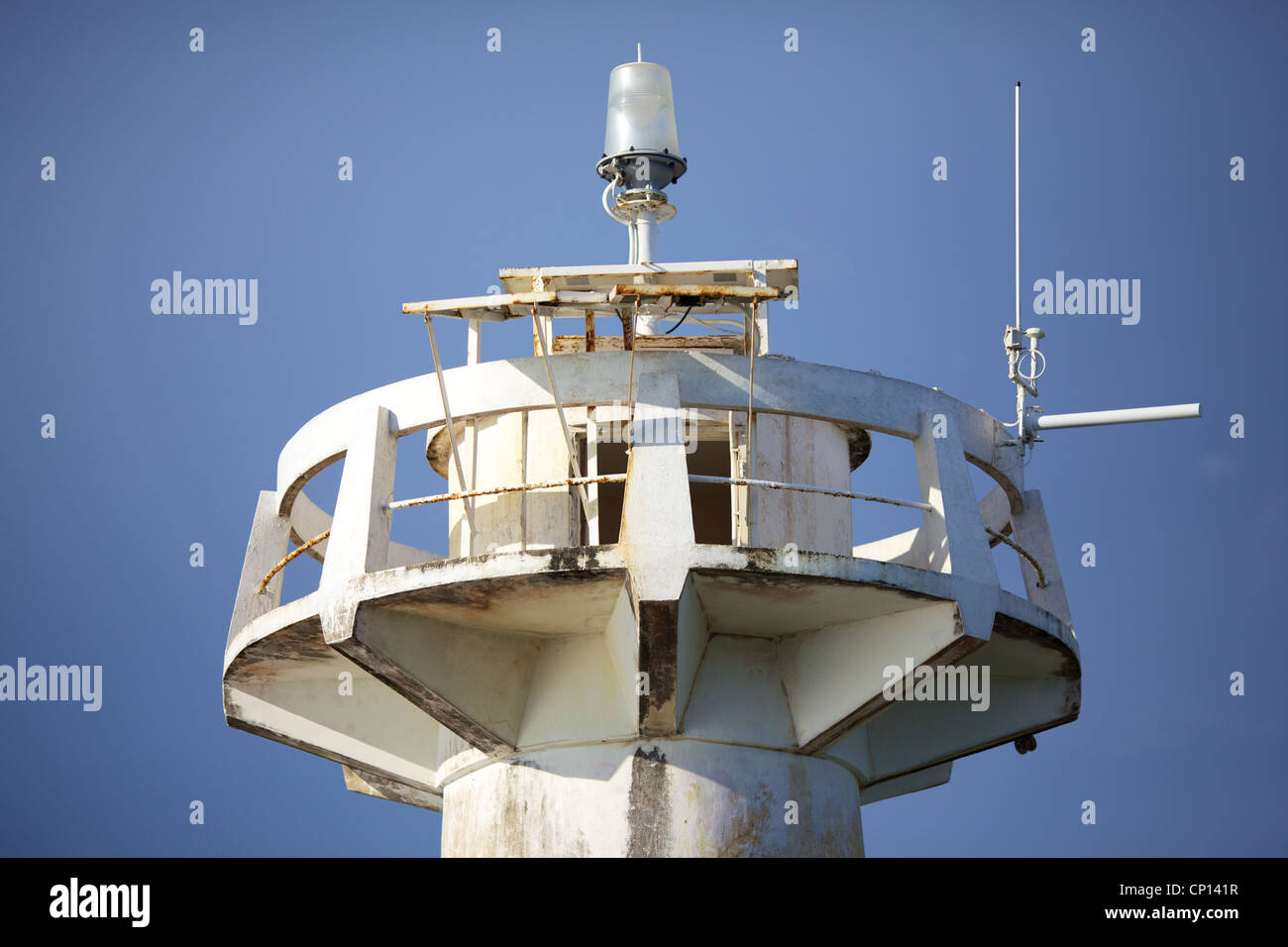upper part of gray modern metal lighthouse Stock Photo - Alamy
