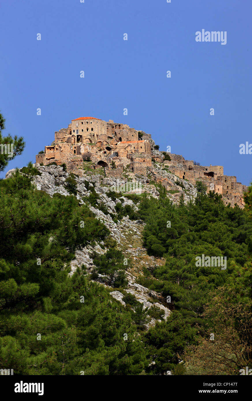 The abandoned village of Anavatos, often called the "Mystras of the ...