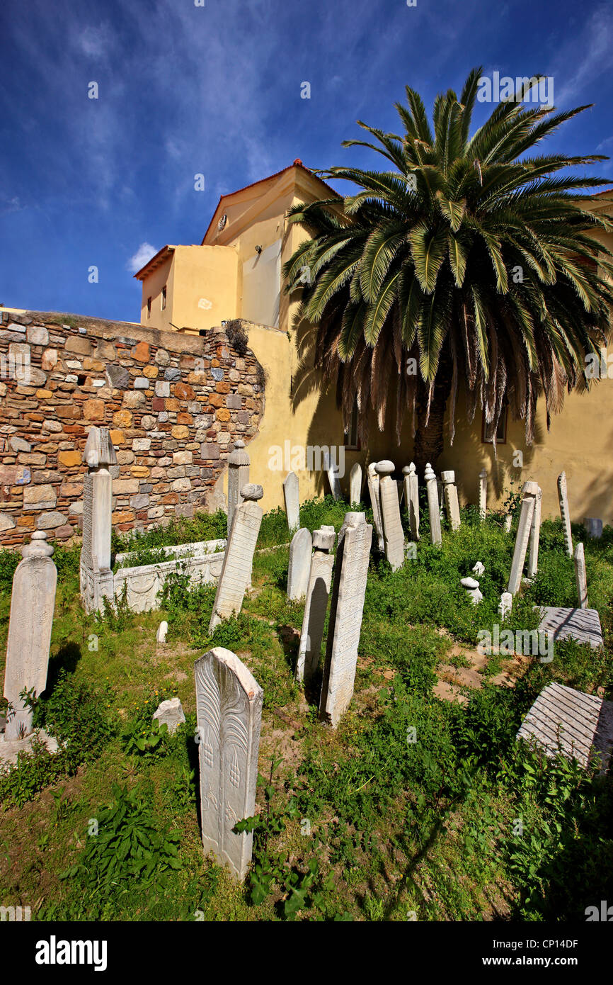 The Muslim cemetery, inside the castle at the old part of Chios town ...
