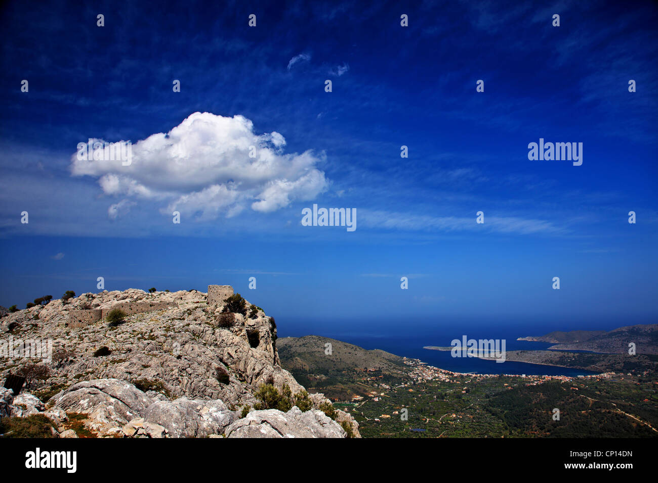 Approaching Grias castle above Ano Kardamyla village, Chios island ...