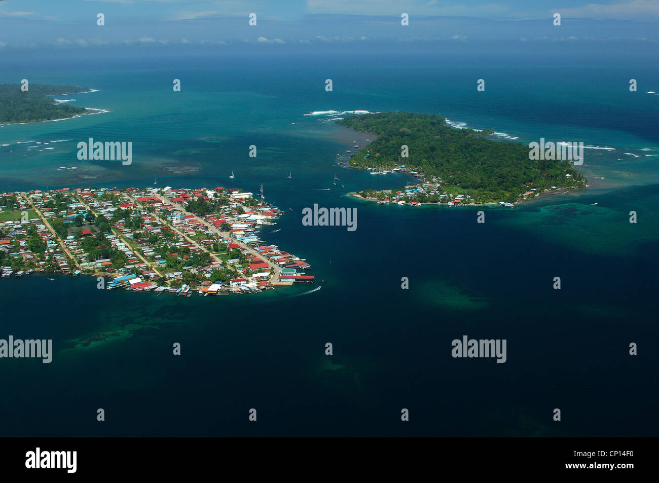 Aerial view of Colon Island Stock Photo - Alamy