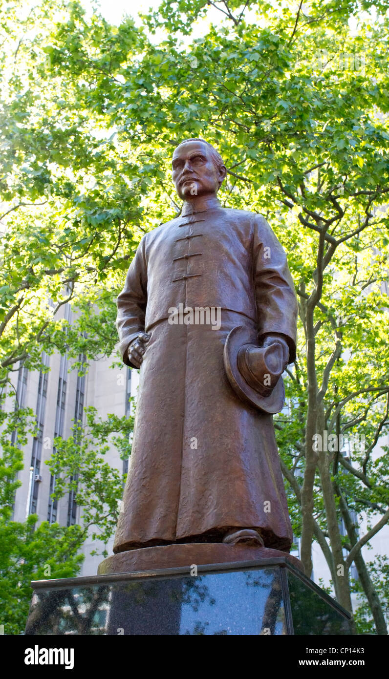 Statue of Sun Yat Sen, the father of modern China, in Columbus Park ...