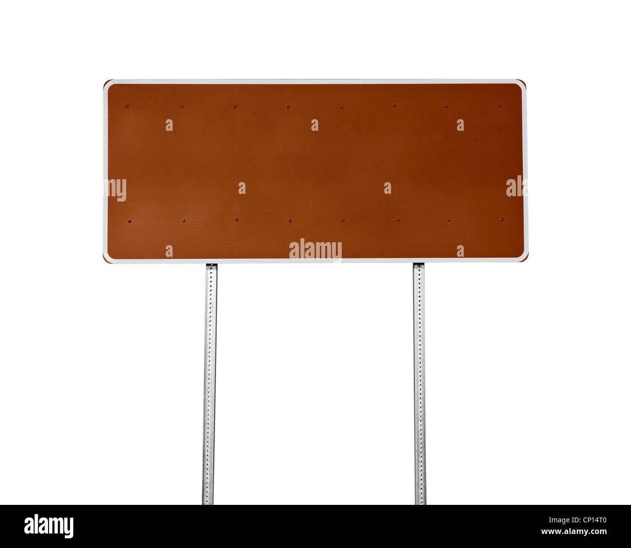 Blank brown highway sign isolated on white Stock Photo - Alamy