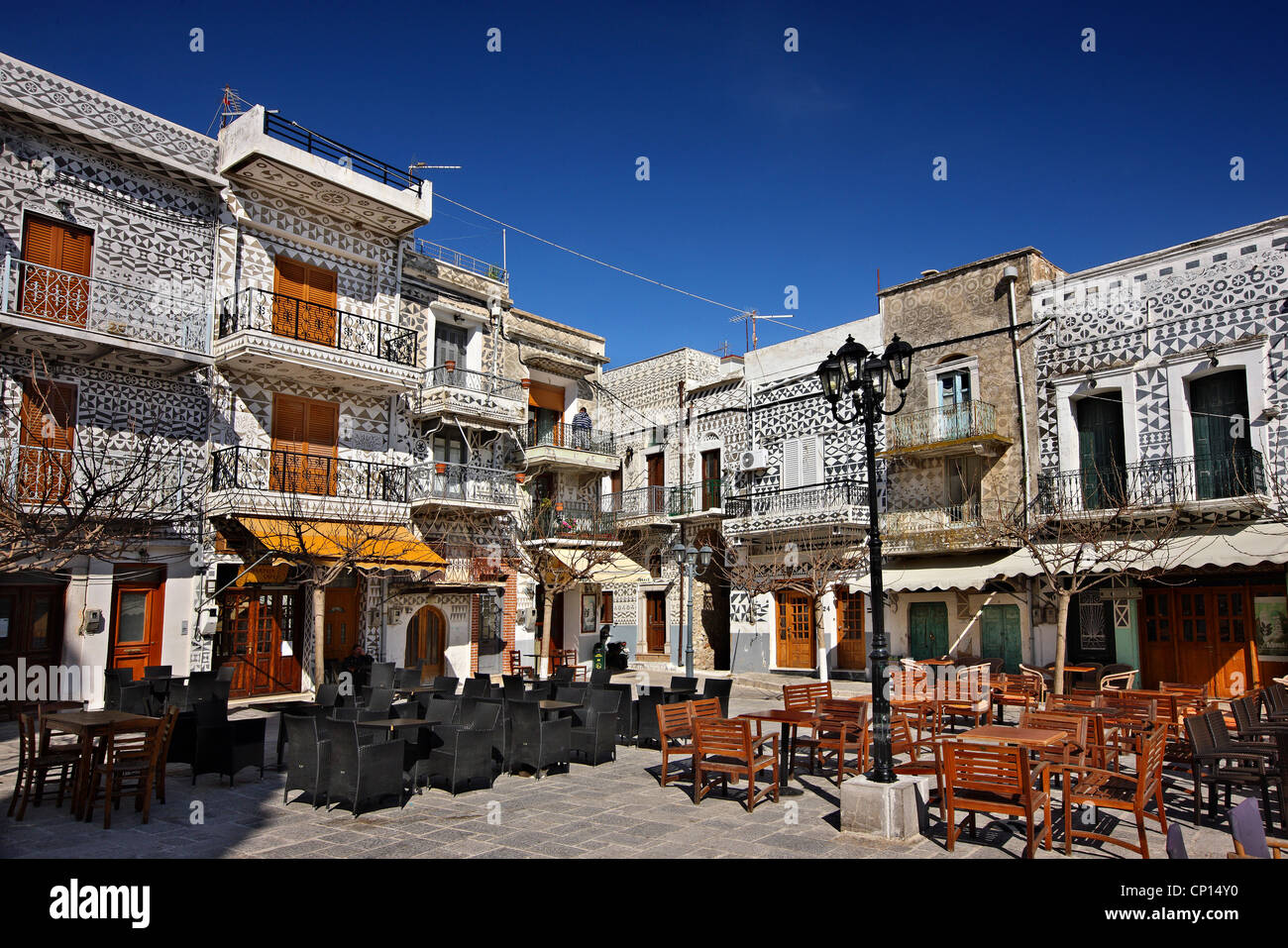 Pyrgi village (known as the "painted village") famous for the unique ...