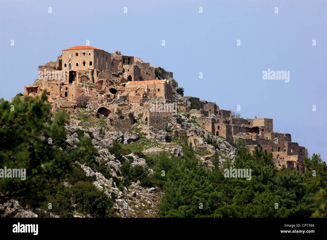 The abandoned village of Anavatos, often called the "Mystras of the ...