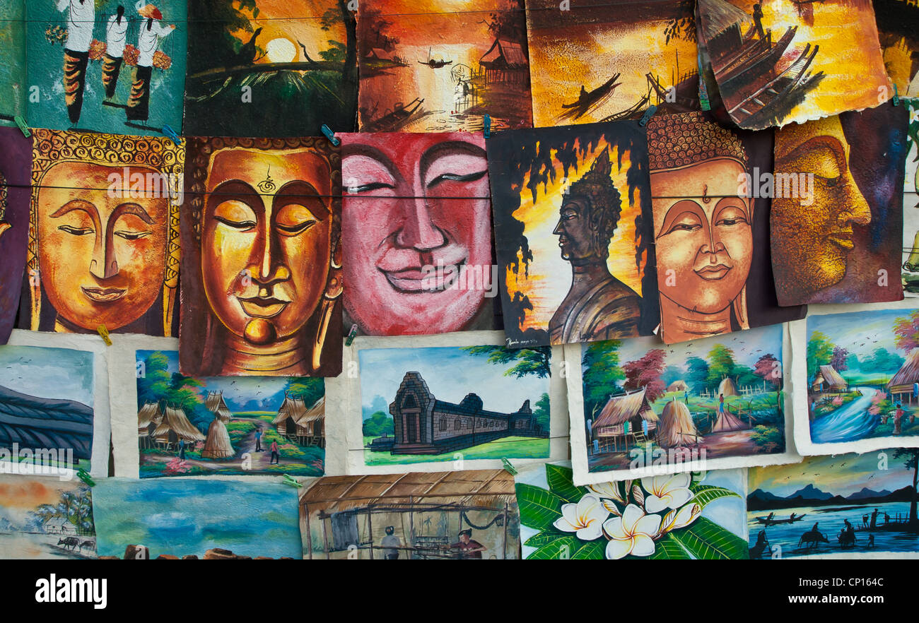 Faces of Buddha, artistic work Stock Photo - Alamy
