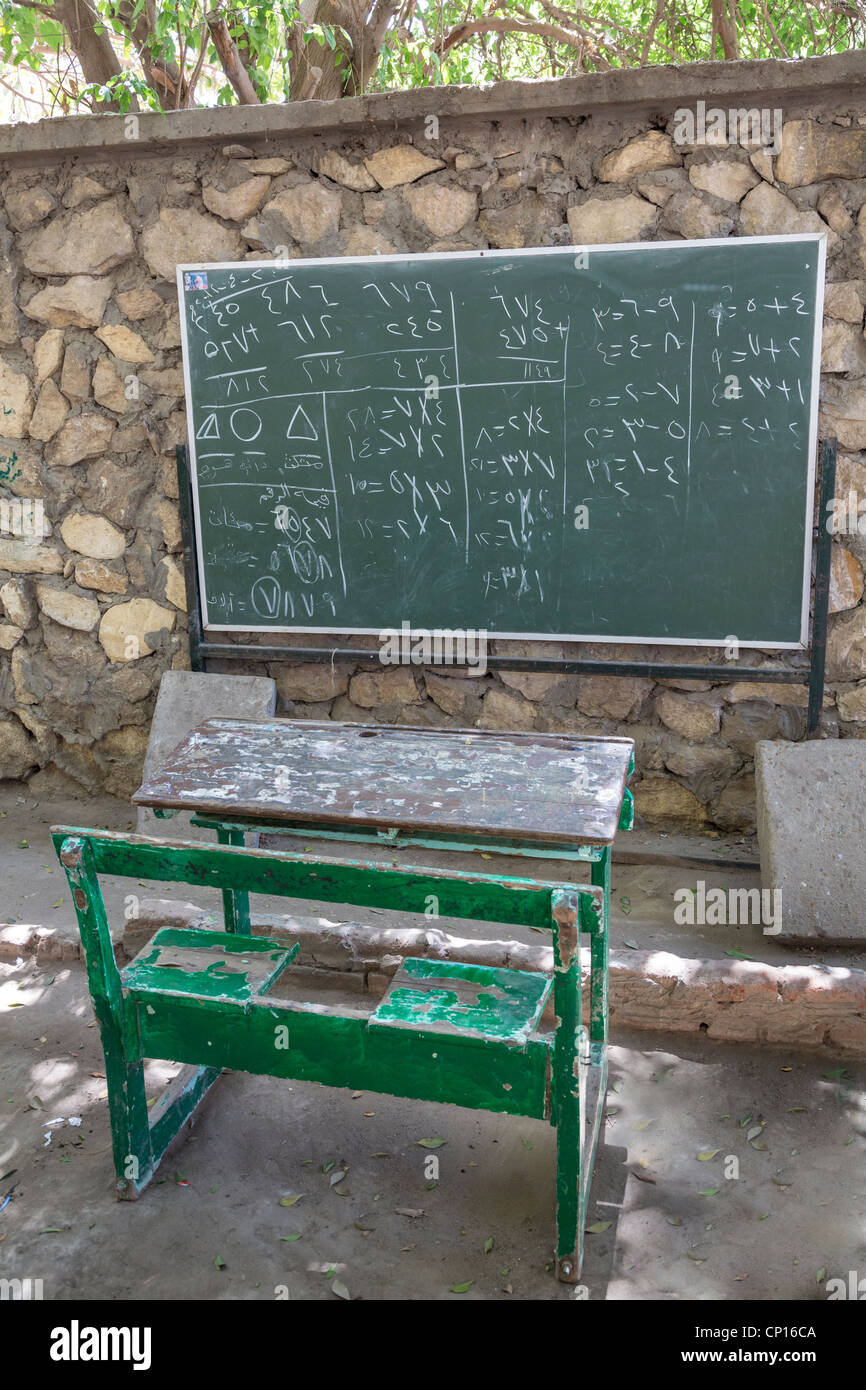blackboard with math problems, outdoor classroom, school for children ...