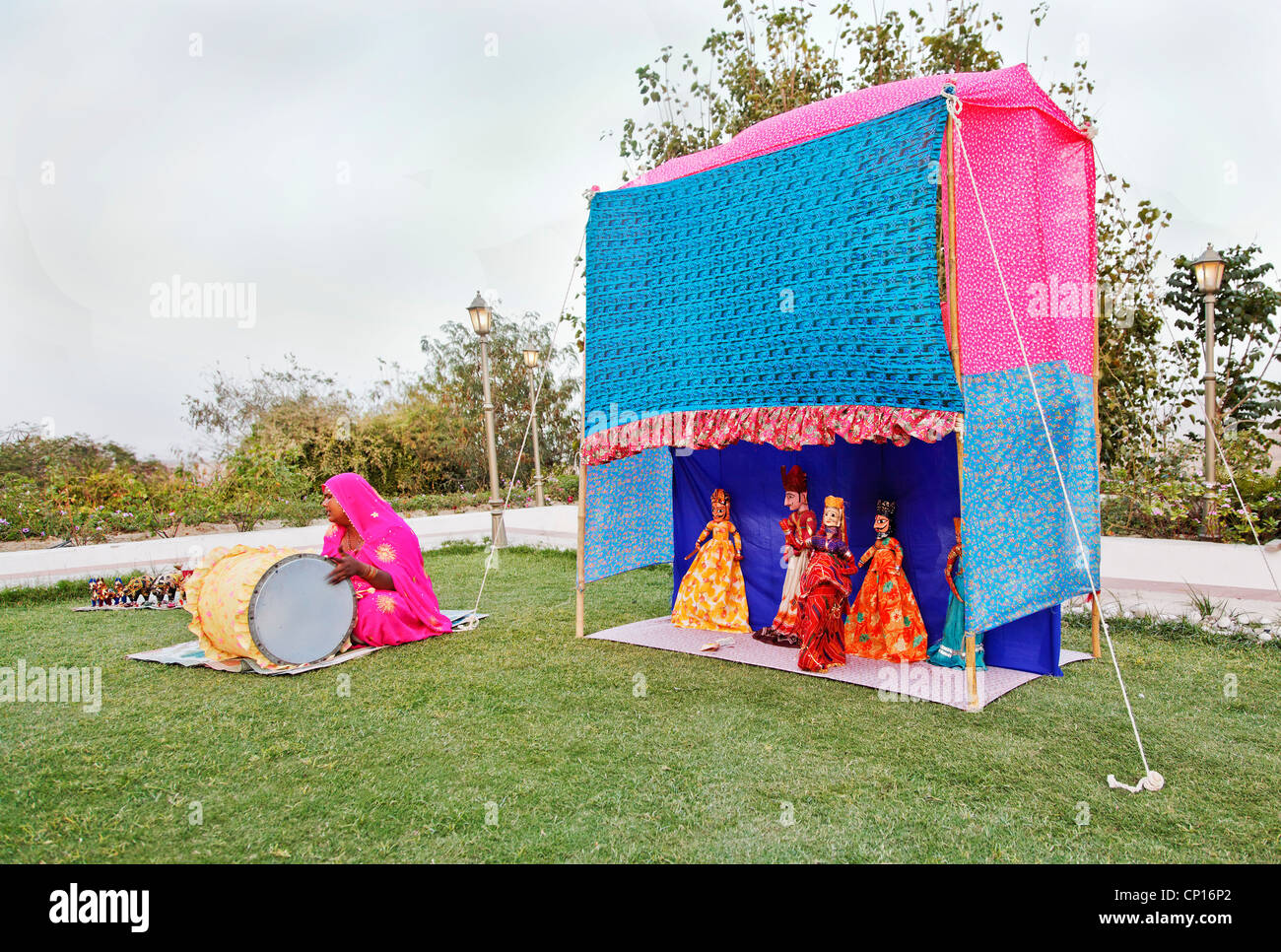 Indigenous Puppet performance Rajasthan India early evening under a ...
