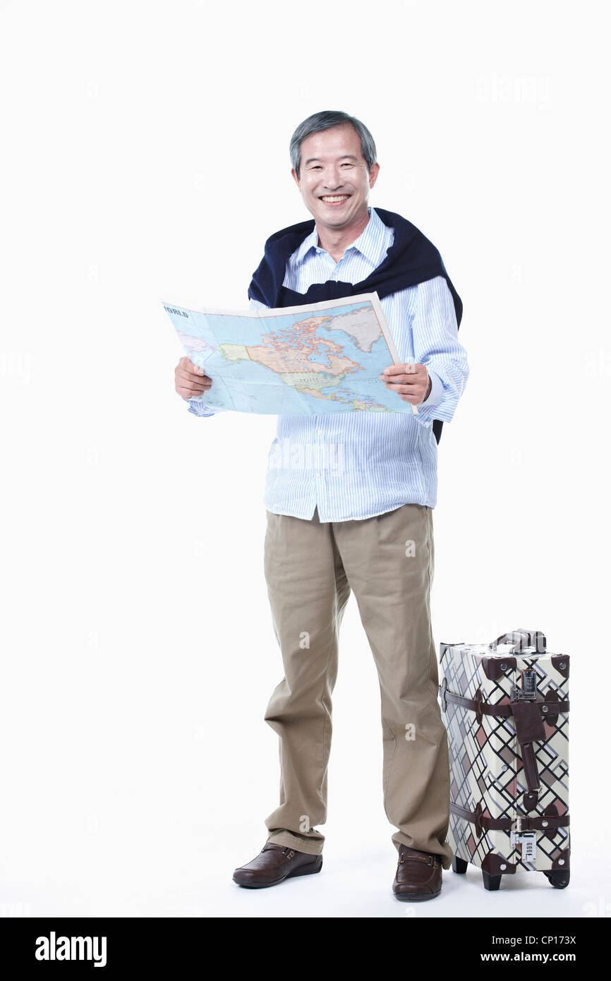 An old man going on travel Stock Photo - Alamy