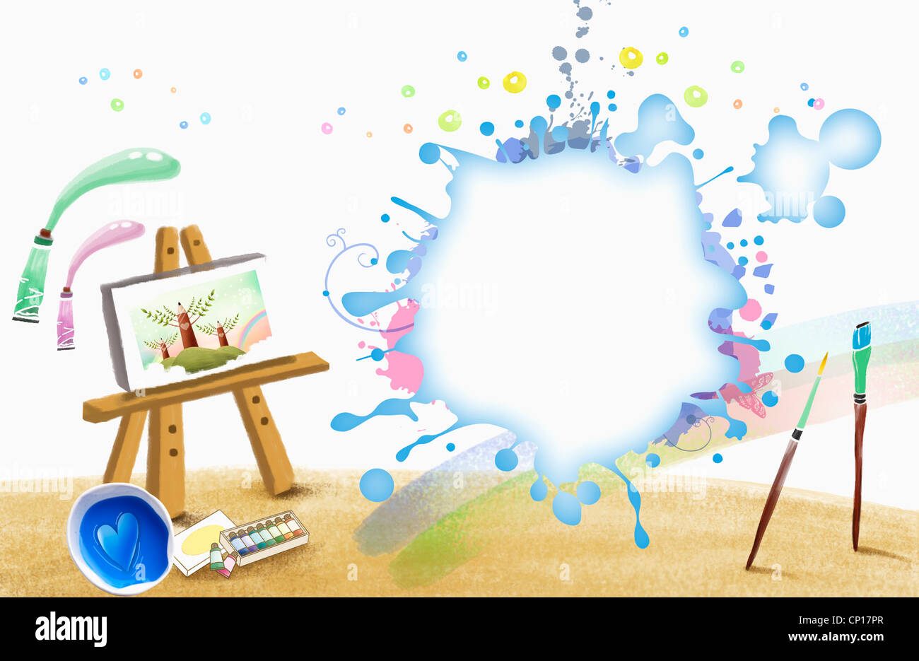 Colorful paint and art painting room Stock Photo - Alamy