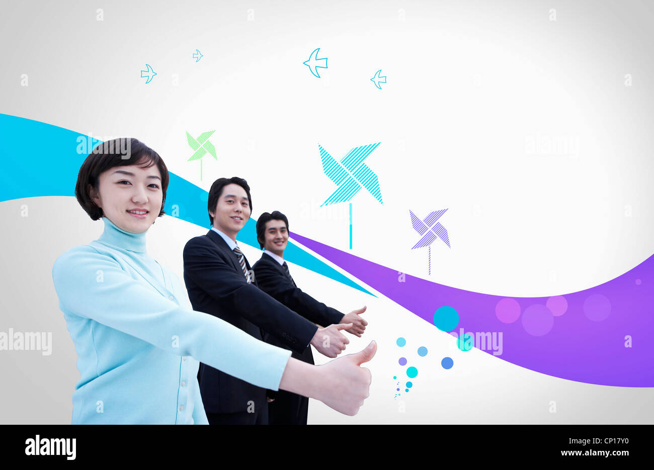 People with thumbs up and clean election campaign Stock Photo - Alamy