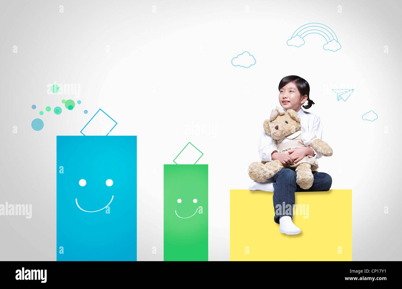 A girl holding teddy bear and clean election campaign Stock Photo - Alamy