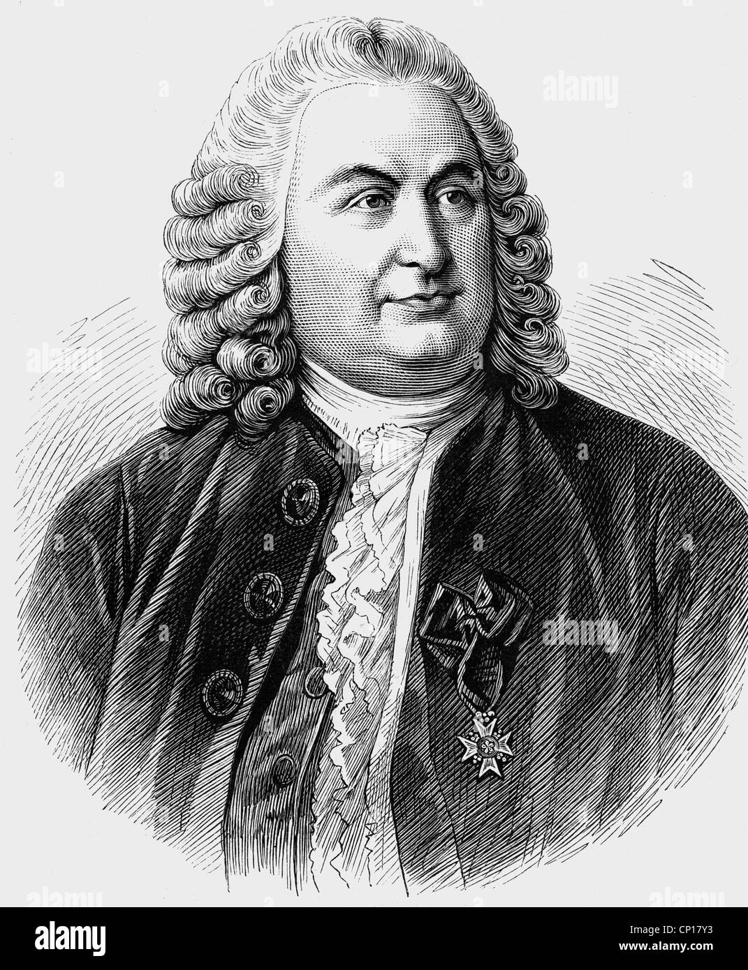 Haller, Albrecht von, 16.10.1708 - 12.12.1777, German medic / physician ...