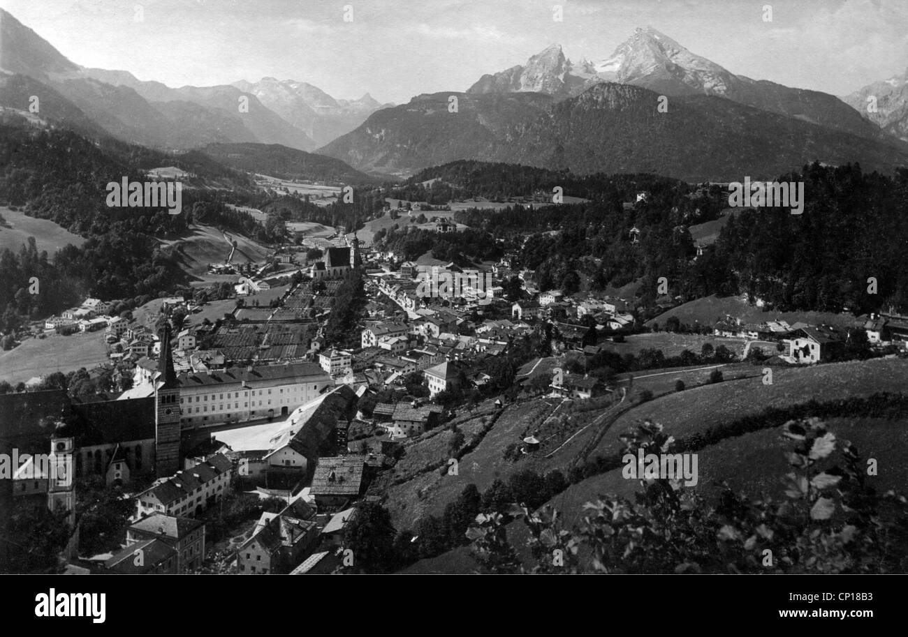 geography / travel, Germany, Berchtesgaden, general view, 1895 ...