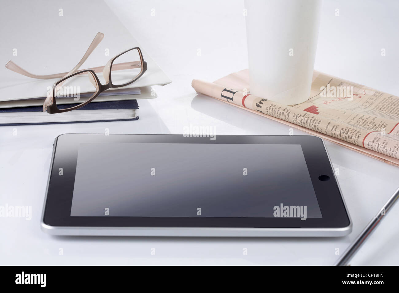 Tablet on desk cut out hi-res stock photography and images - Alamy