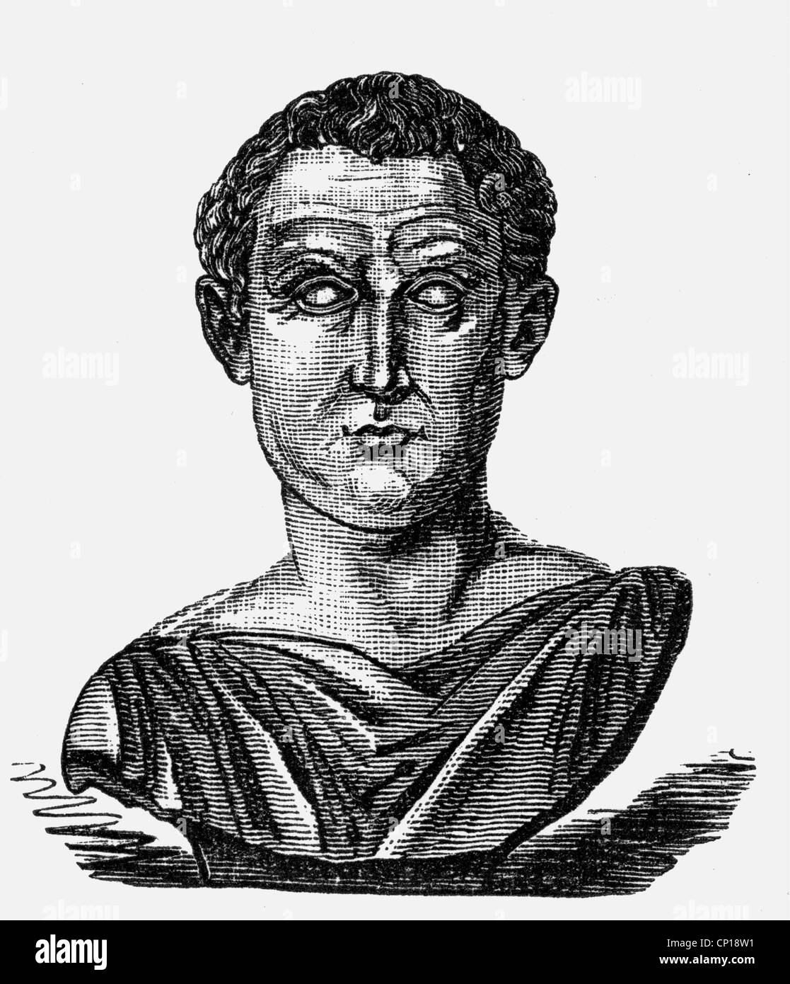 Menander, circa 342 - circa 291 BC, Greek poet, portrait, copper ...