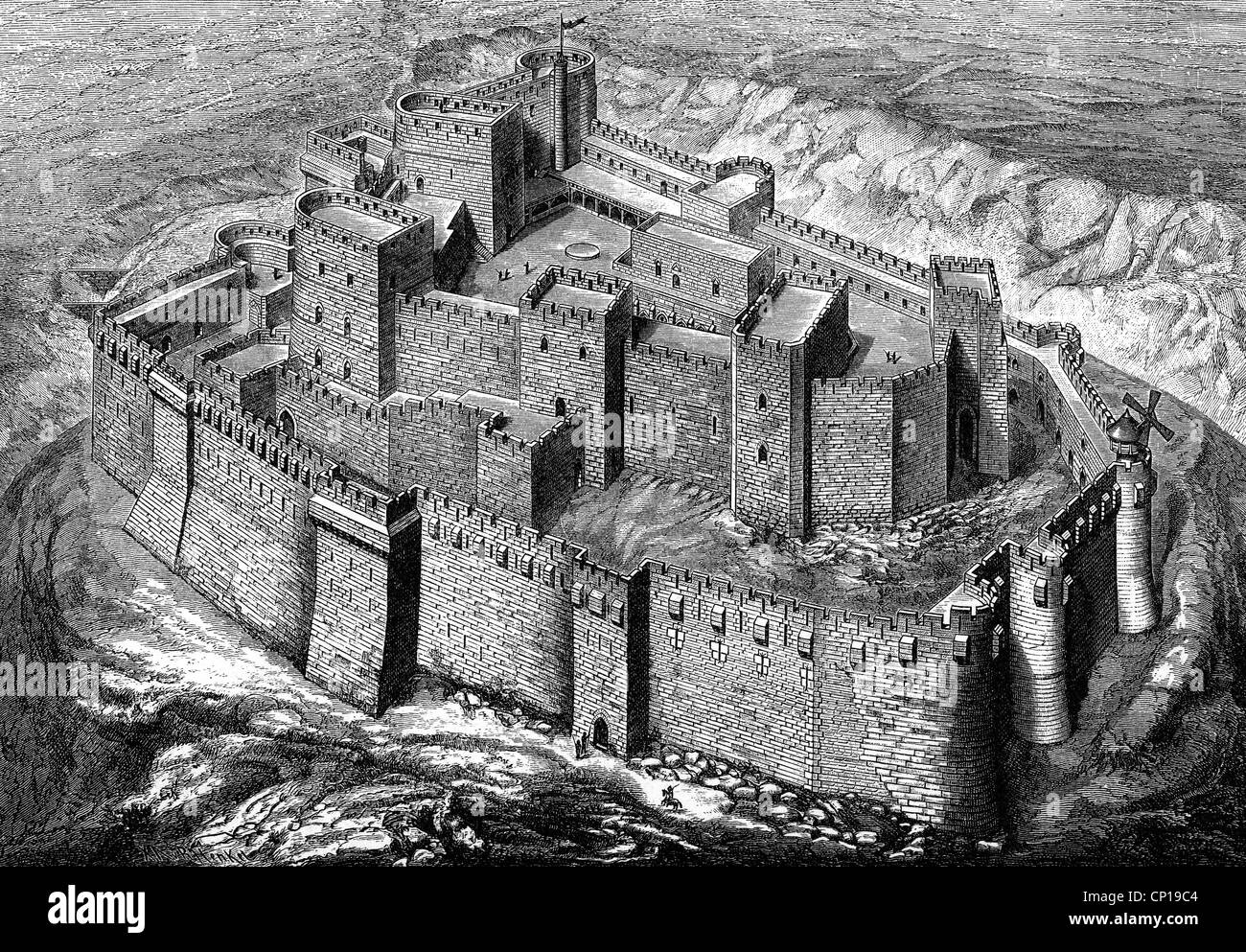 Middle Ages, architecture, castles, Krac des Chevaliers, Syria ...