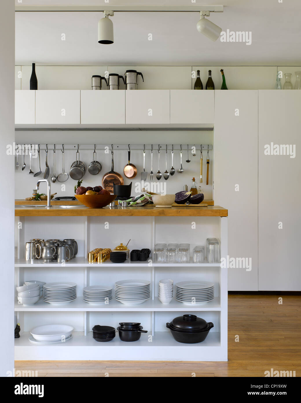 Kitchen storage of utensils and homeware Stock Photo - Alamy