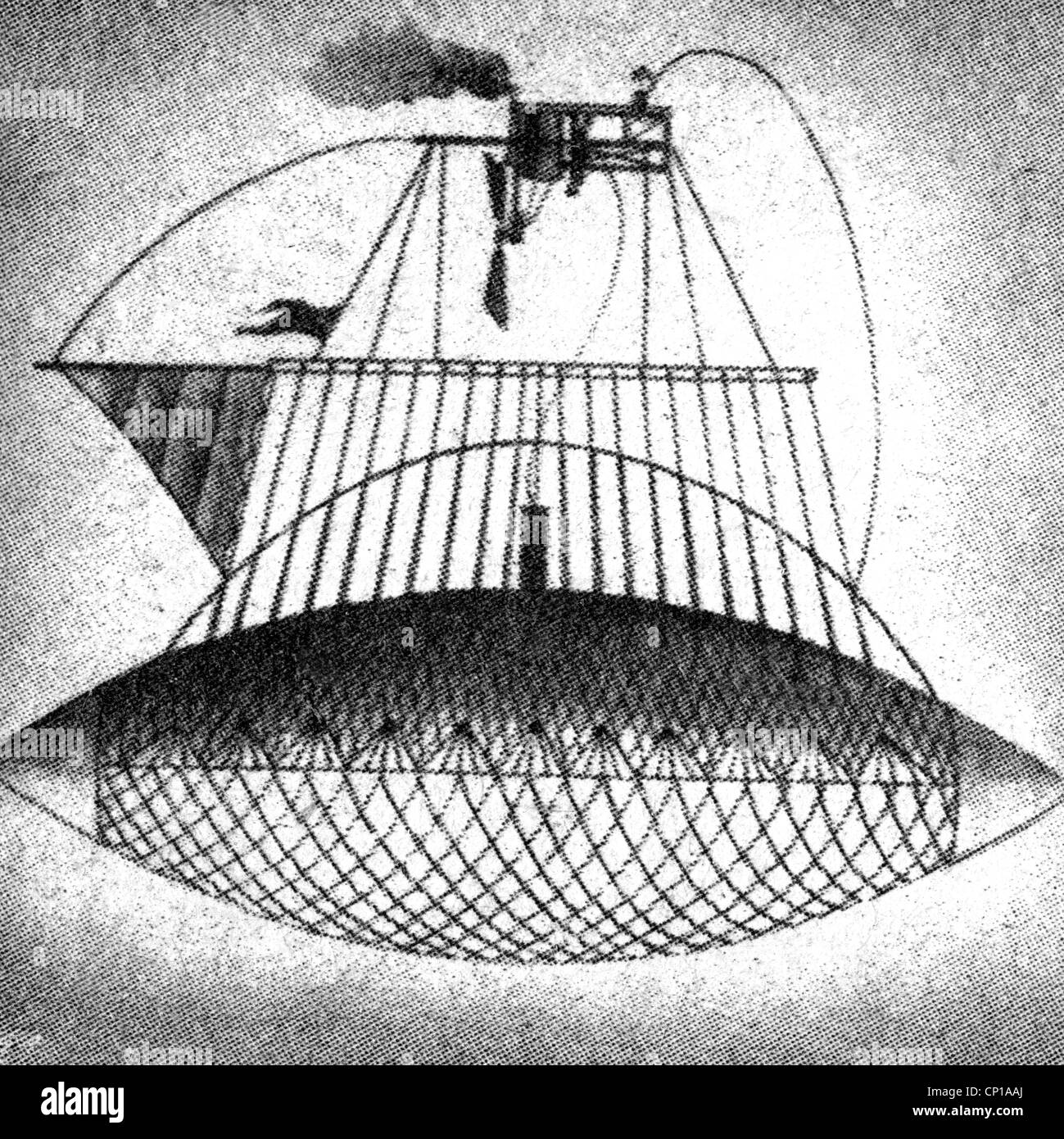 transport / transportation, aviation, airship, steam airship of Henri ...