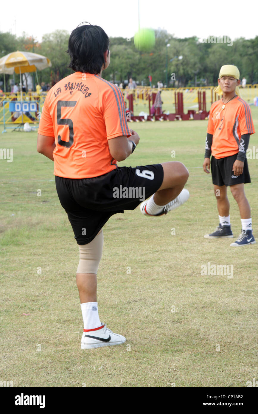 People playing Takraw lot huang , ( Hoop Takraw Stock Photo - Alamy