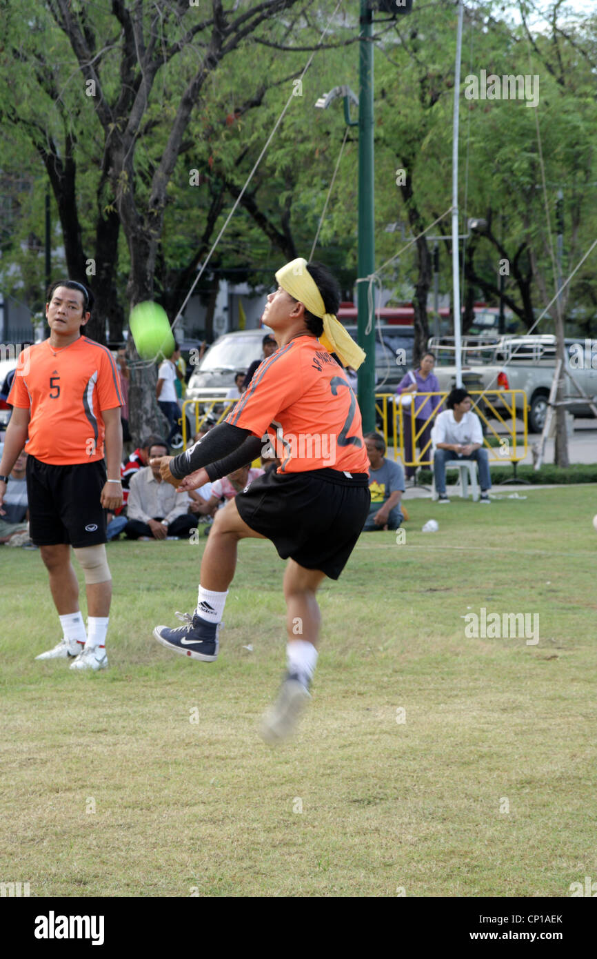 People playing Takraw lot huang , ( Hoop Takraw Stock Photo - Alamy
