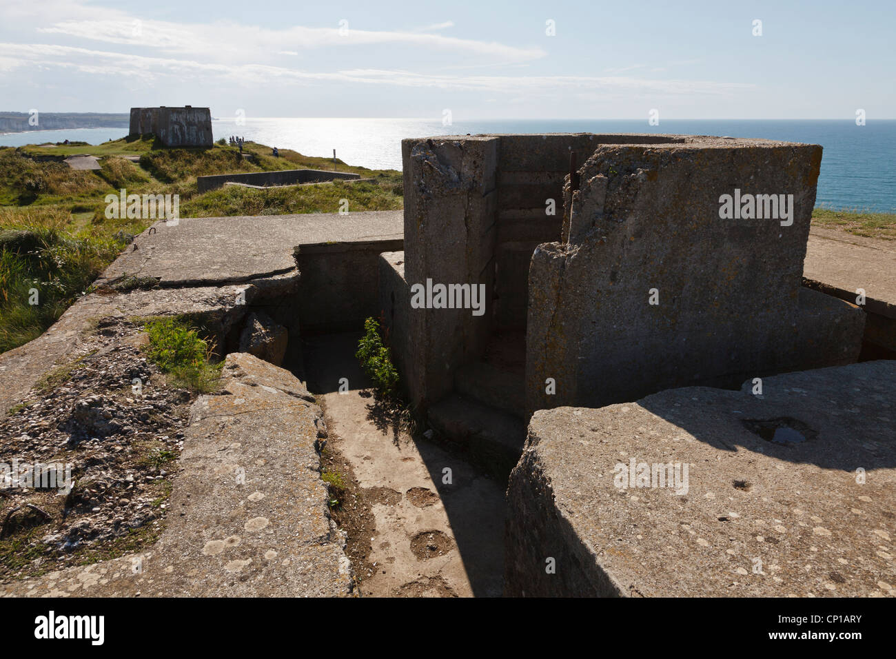 Remains of German World War Two defences, Cap Fagnet, Fécamp, Normandy ...