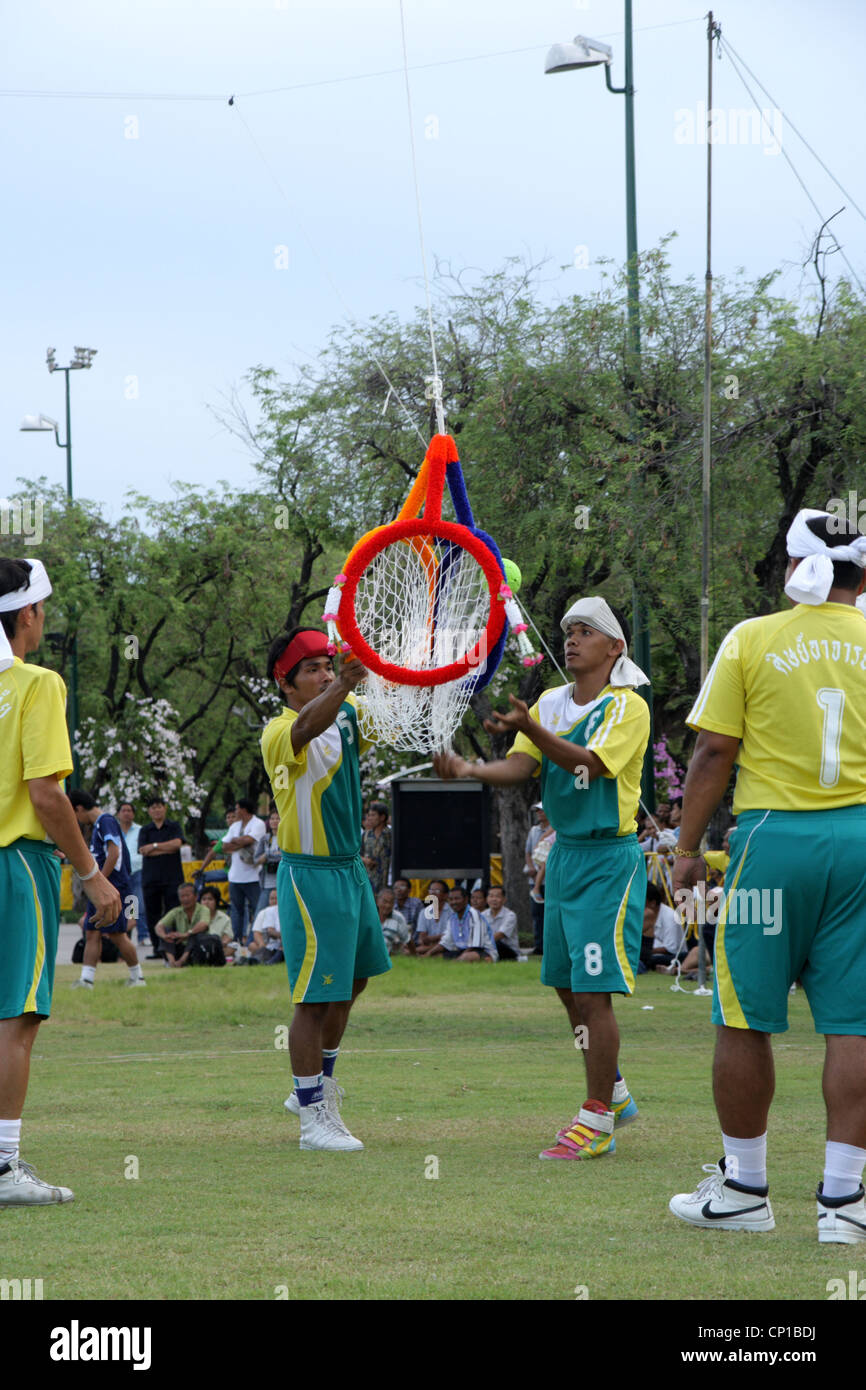 People playing Takraw lot huang , ( Hoop Takraw Stock Photo - Alamy
