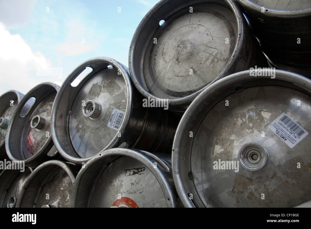 Amstel Kegs Stacked Stock Photo - Alamy