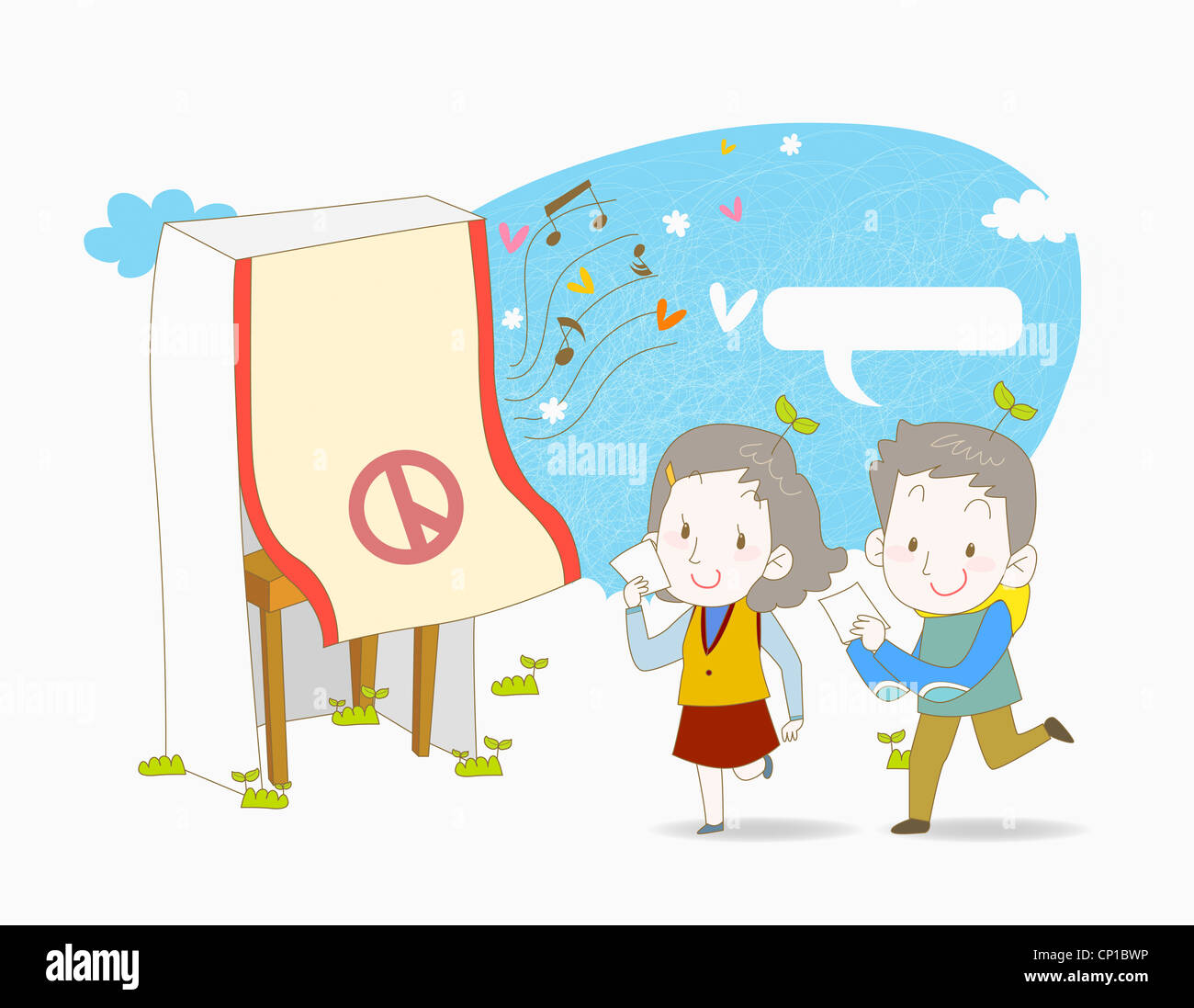 Election polling booth man Cut Out Stock Images & Pictures - Alamy