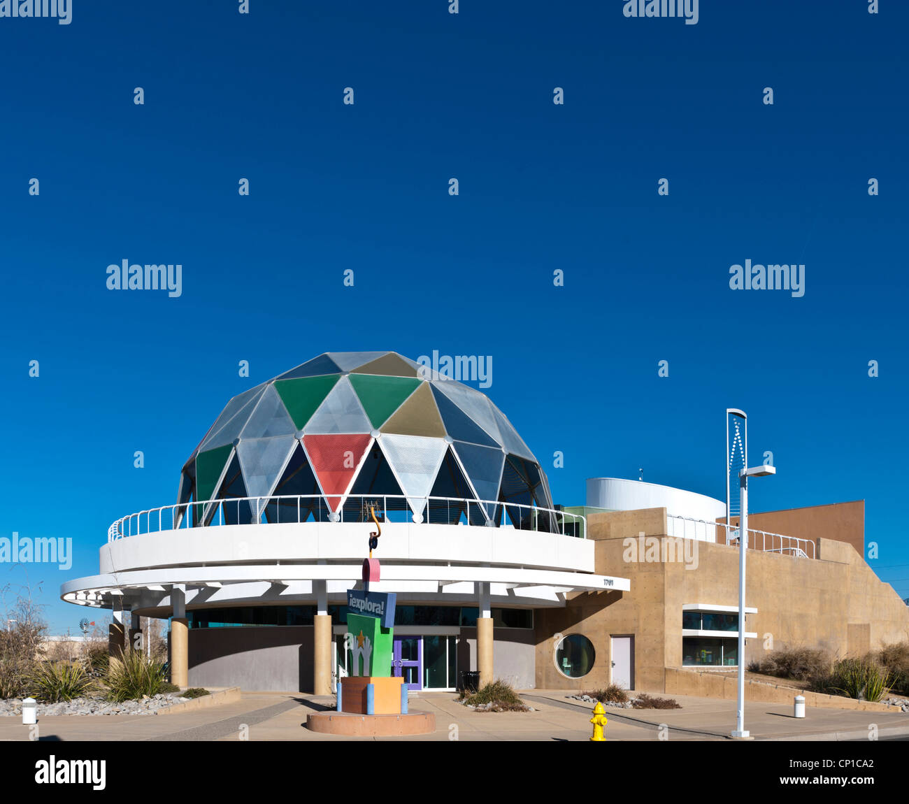 entrance and multicoloured geodesic dome of Explora Science Learning ...
