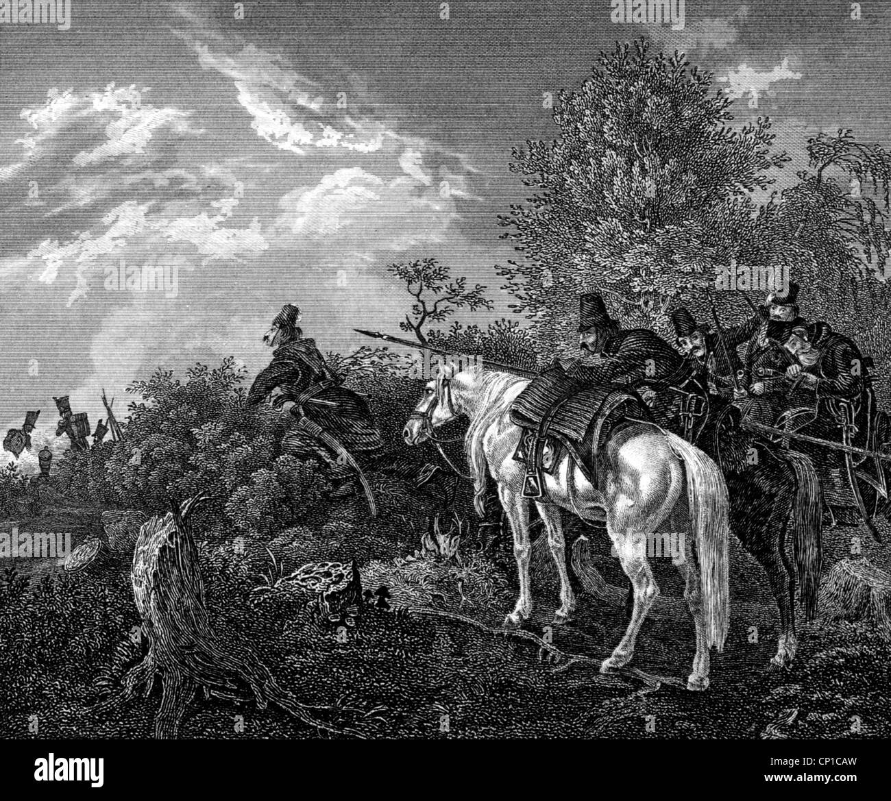 events, French invasion of Russia in 1812, Cossacks hide while ...